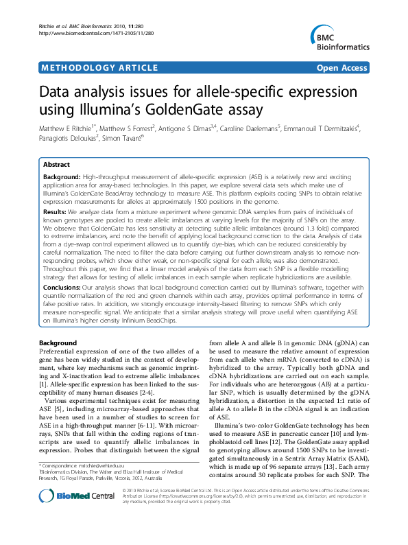 (PDF) Allele-Specific Expression Analysis via Illumina