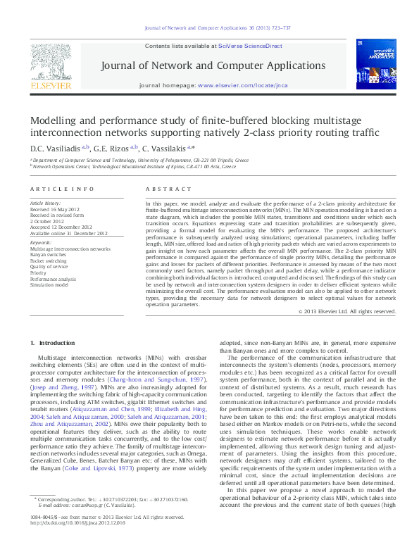 (PDF) Modelling and performance study of finite-buffered blocking multistage interconnection ...