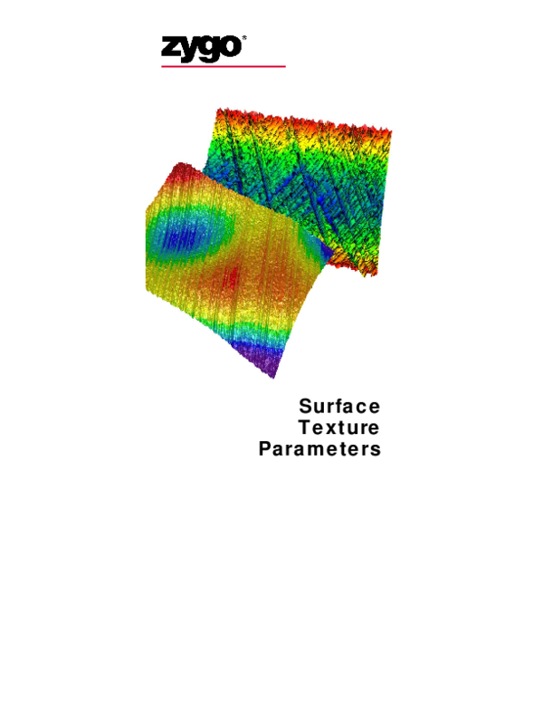 (PDF) Surface Texture Parameters