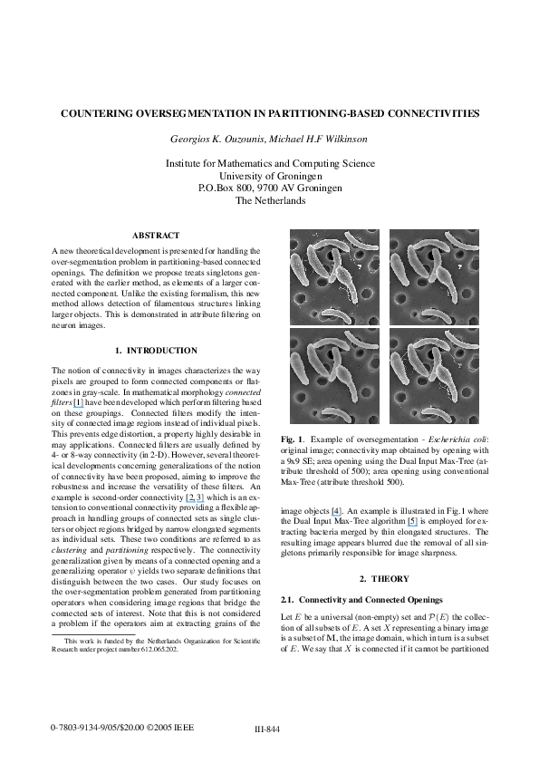Pdf Countering Oversegmentation In Partitioning Based Connectivities
