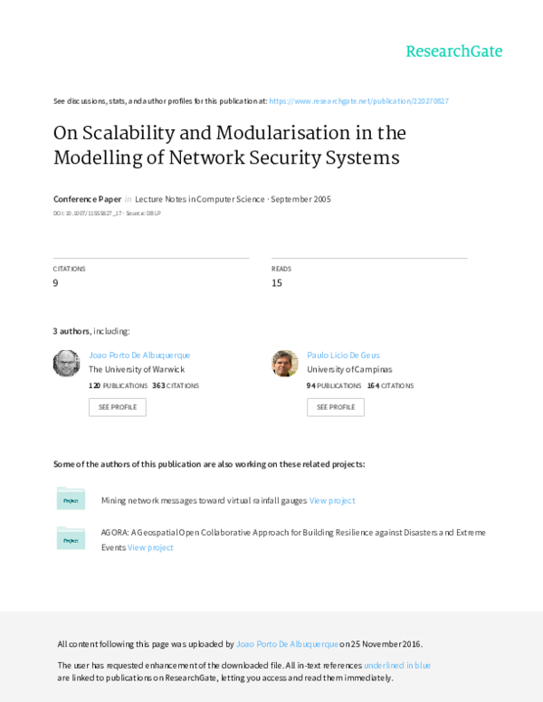 (PDF) On Scalability and Modularisation in the Modelling of Network ...