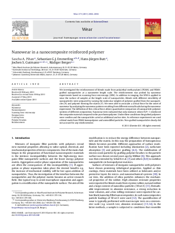 (PDF) Nanowear in a nanocomposite reinforced polymer