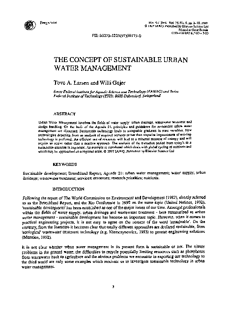 (PDF) The concept of sustainable urban water management