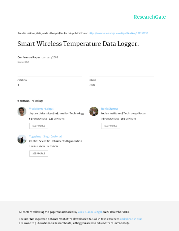 (PDF) Smart Wireless Temperature Data Logger