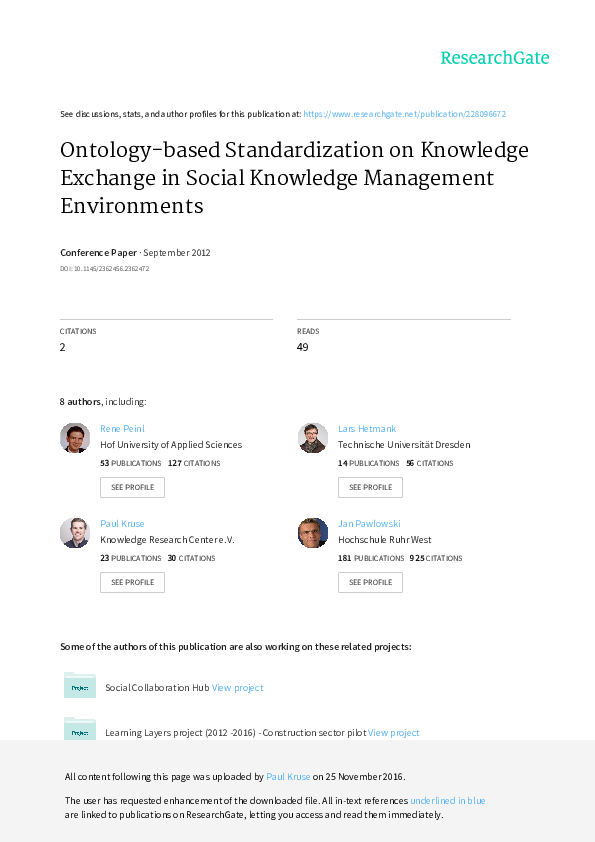(PDF) Ontology-based standardization on knowledge exchange in social ...