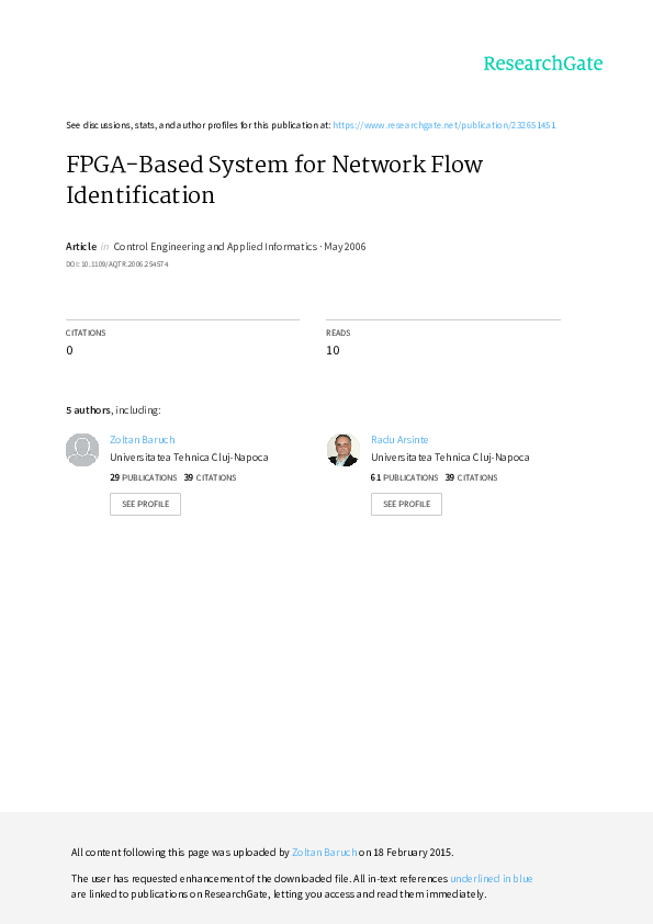 (PDF) Embedded System for Network Flow Identification