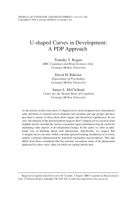 (PDF) U-shaped curves in development: A PDP approach