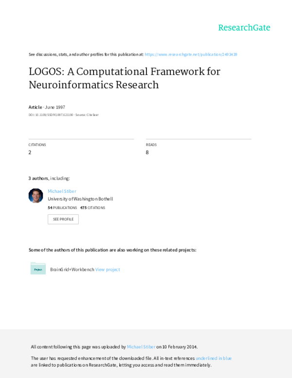 (PDF) LOGOS: A Computational Framework for Neuroinformatics Research