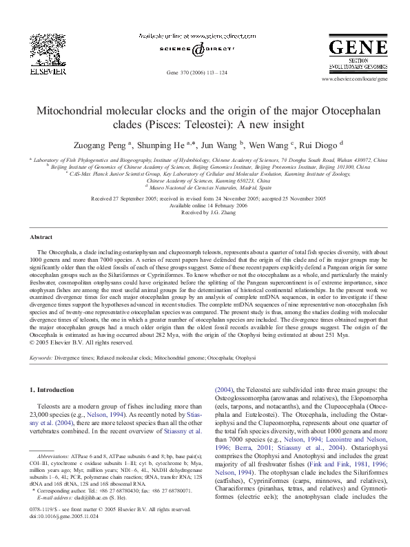 (PDF) Ancient Origins of Otocephala Clade Revealed