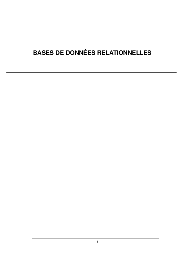 (PDF) BASES DE DONNÉES RELATIONNELLES