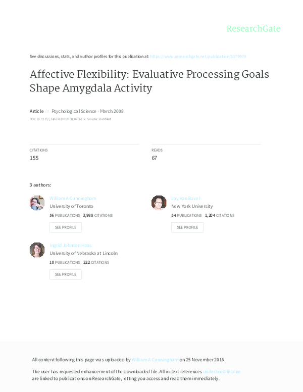 (PDF) Affective flexibility: evaluative processing goals shape amygdala ...