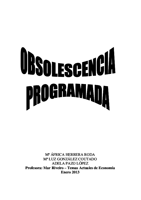 (PDF) OBSOLESCENCIA PROGRAMADA