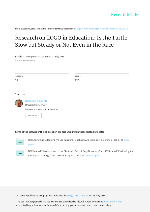 (PDF) Research on Logo in Education