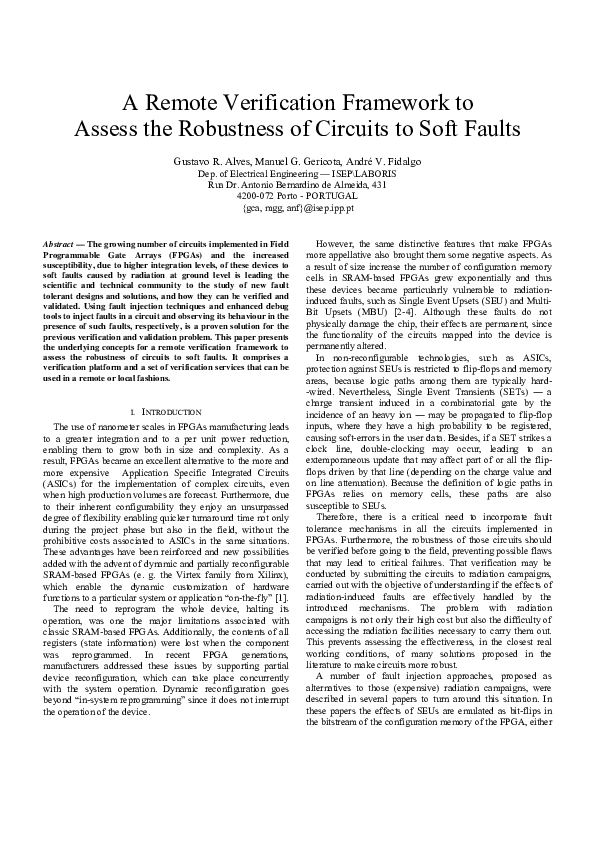 (PDF) A Remote Verification Framework to Assess the Robustness of ...