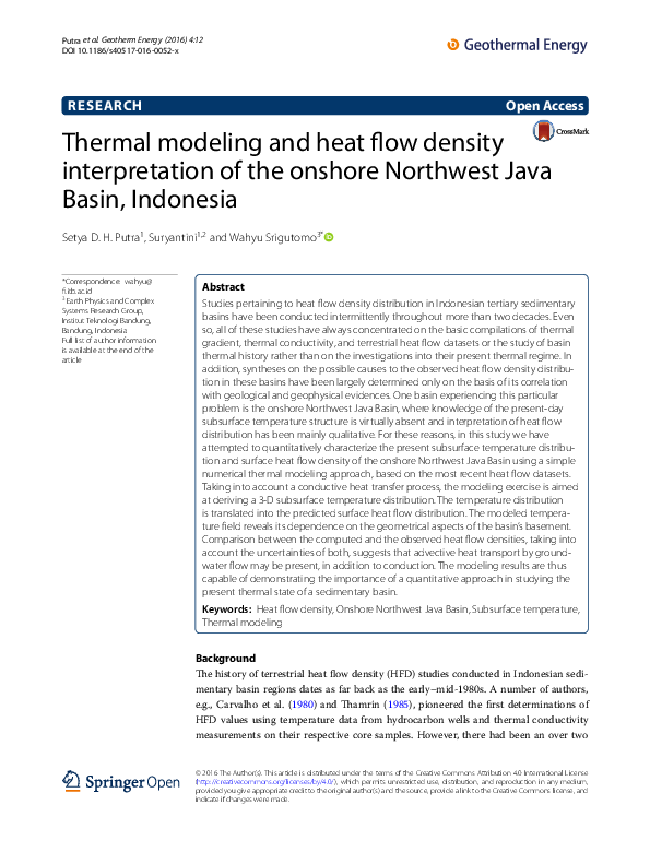 Thermal modeling and heat flow density interpretation of the onshore ...