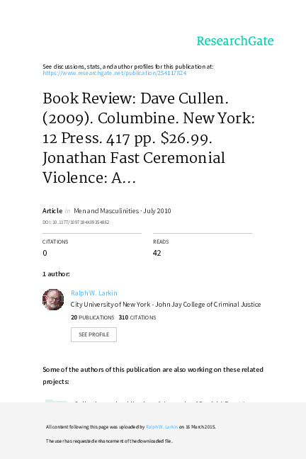 (PDF) Book Review: Dave Cullen. (2009). Columbine. New York: 12 Press ...