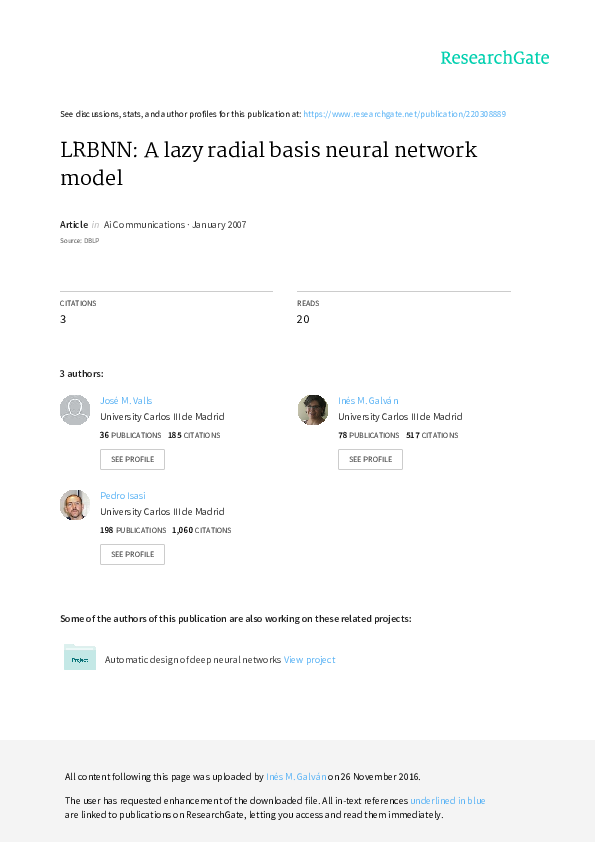(PDF) LRBNN: A Lazy Radial Basis Neural Network model