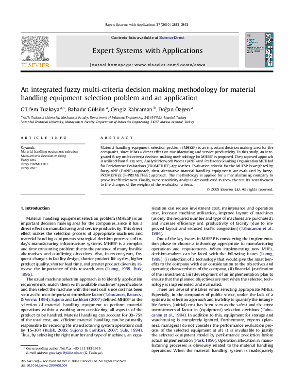 Pdf An Integrated Fuzzy Multi Criteria Decision Making Methodology