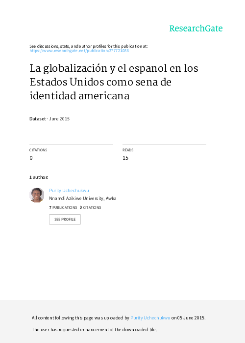 (PDF) La globalización y el espanol en los Estados Unidos como sena de ...