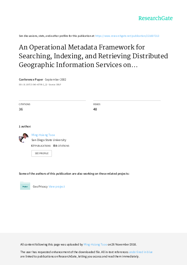 Pdf An Operational Metadata Framework For Searching Indexing And Retrieving Distributed
