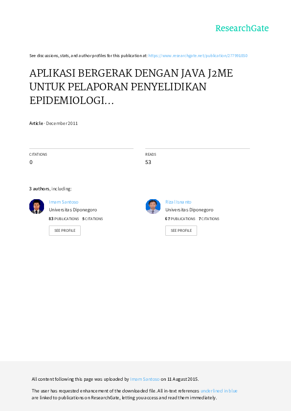 (PDF) Aplikasi Bergerak Dengan Java J2ME Untuk Pelaporan Penyelidikan ...