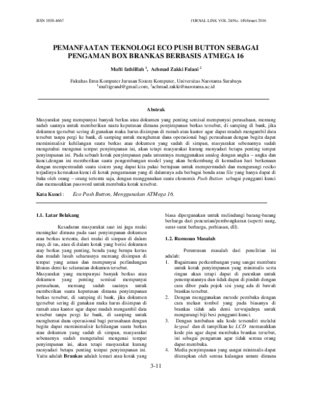 (PDF) PEMANFAATAN TEKNOLOGI ECO PUSH BUTTON SEBAGAI PENGAMAN BOX ...