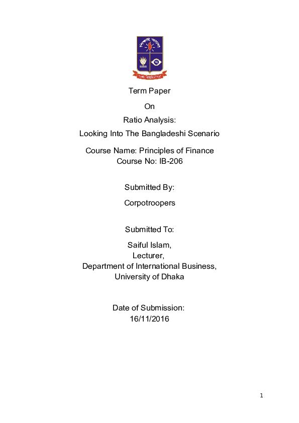 (DOC) Finance Term Paper