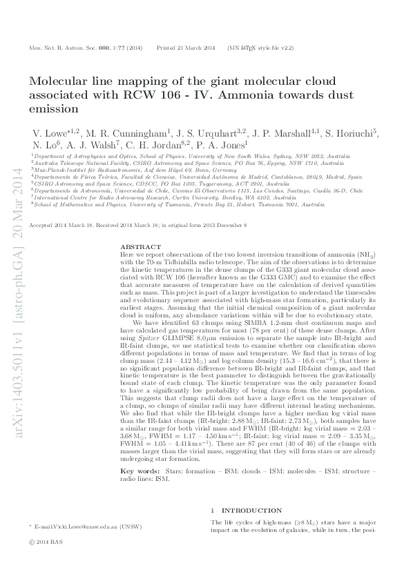 (PDF) Molecular line mapping of the giant molecular cloud associated ...