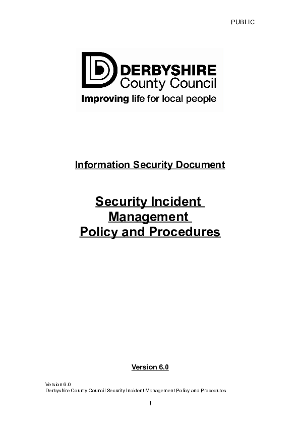 (DOC) Information Security Document Security Incident Management Policy ...