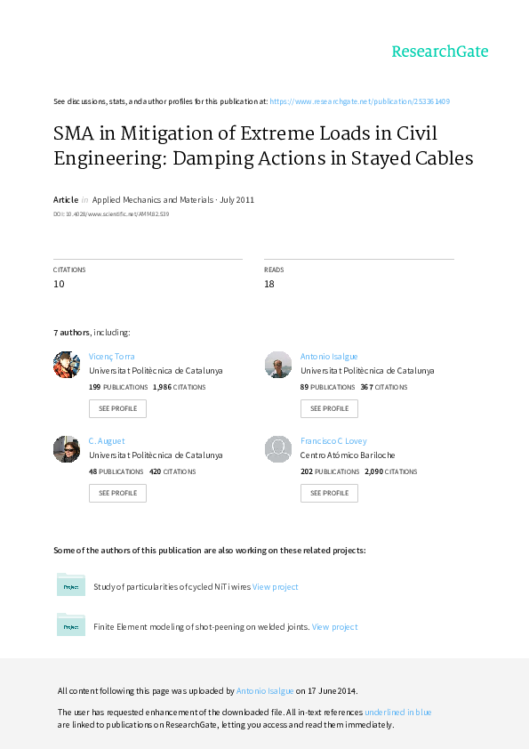 (PDF) SMA in Mitigation of Extreme Loads in Civil Engineering: Damping ...