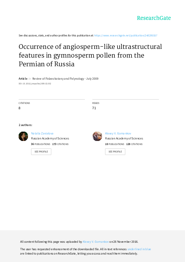 (PDF) Occurrence of angiosperm-like ultrastructural features in ...