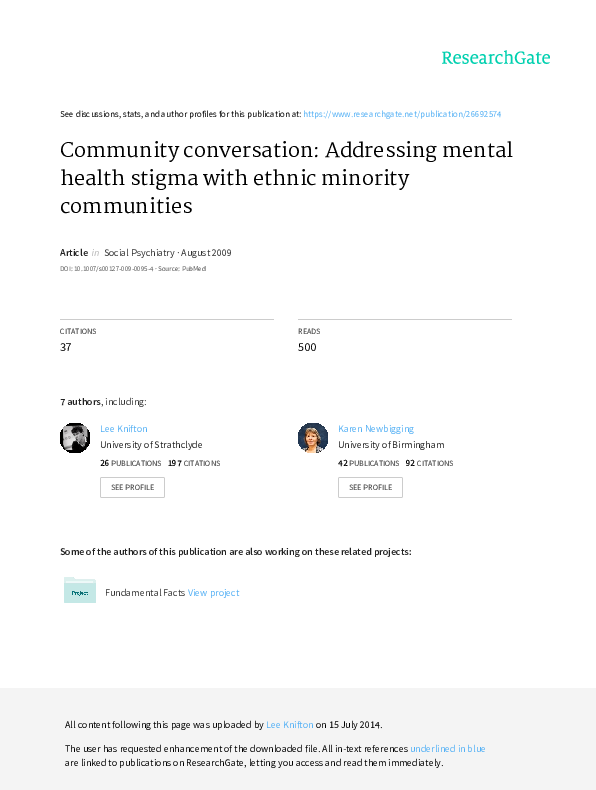 community conversations about mental health