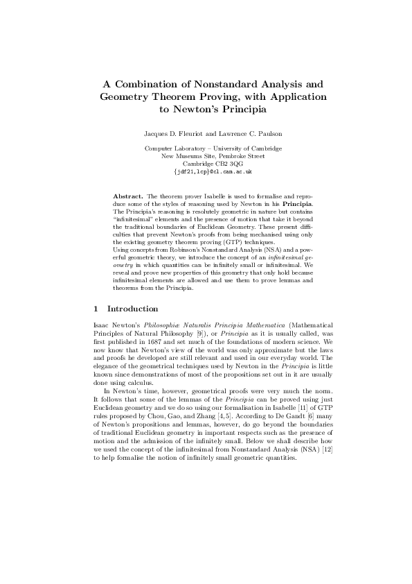 (PDF) A Combination of Nonstandard Analysis and Geometry Theorem ...