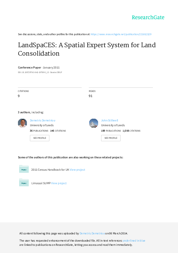 (PDF) LandSpaCES: A Spatial Expert System for Land Consolidation