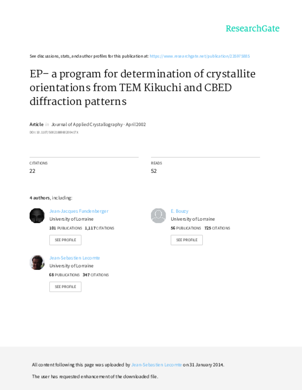 (PDF) EP – a program for determination of crystallite orientations from ...