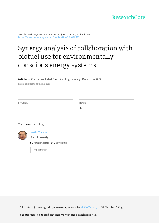 (PDF) Synergy analysis of collaboration with biofuel use for ...