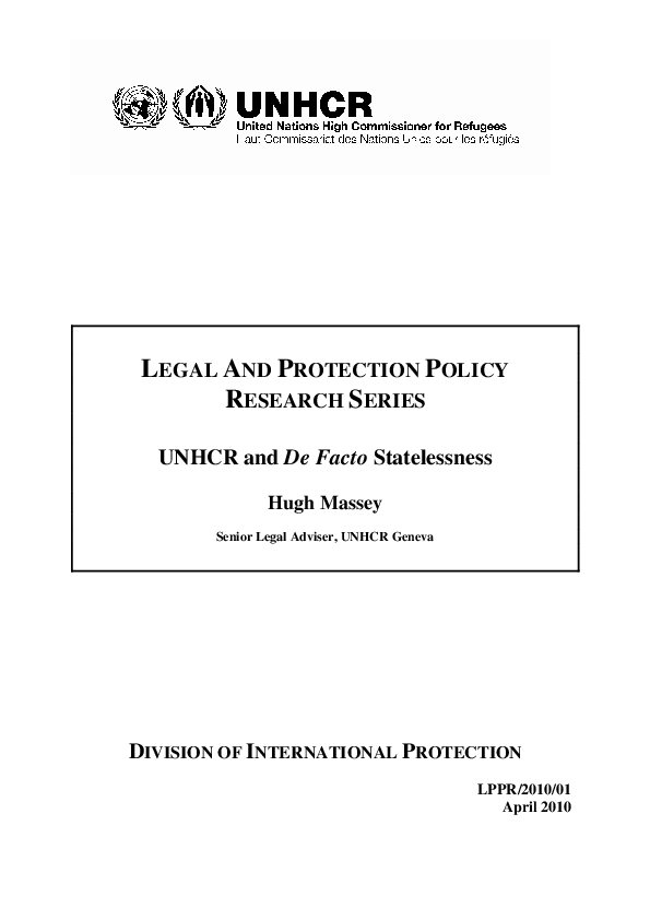 (PDF) LEGAL AND PROTECTION POLICY RESEARCH SERIES DIVISION OF ...