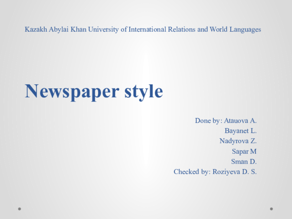 (PPT) Newspaper style