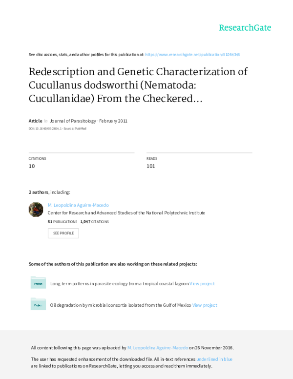 (PDF) Redescription and genetic characterization of selected ...