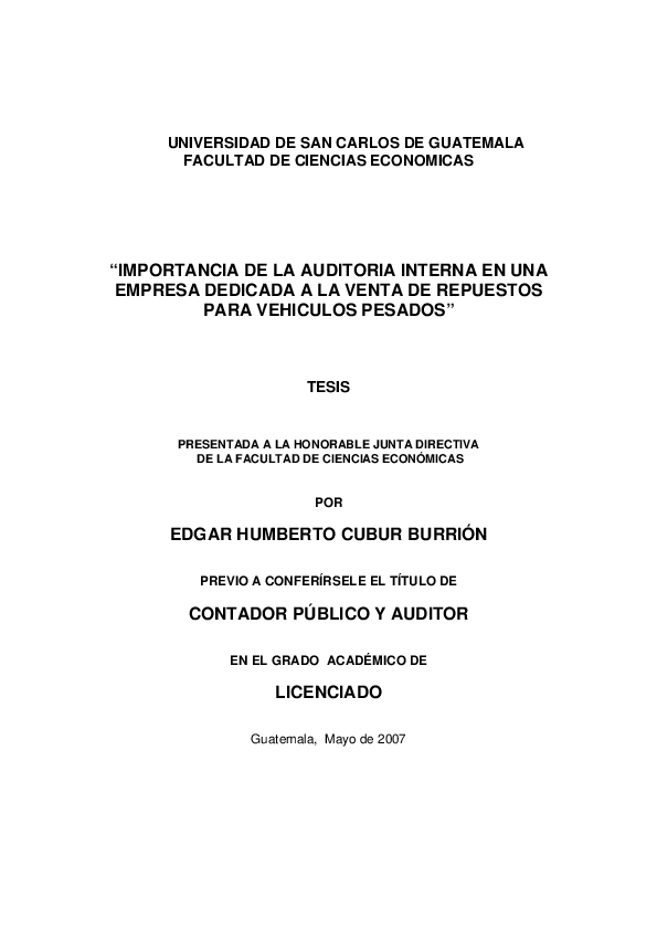 (PDF) AUDITORIA A UNA CAFETERÍA | antonio bernal - Academia.edu