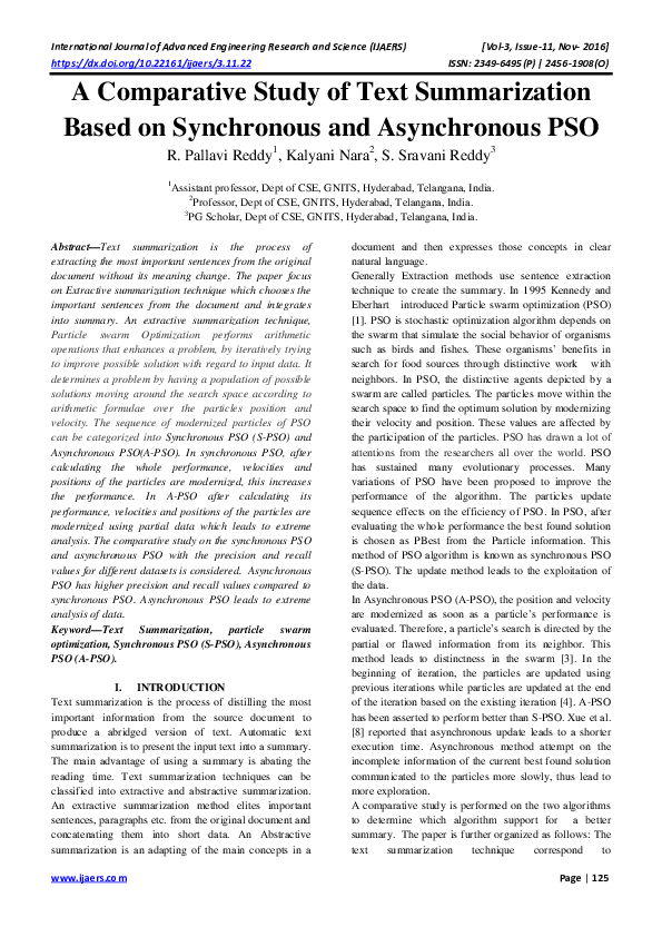 (PDF) A Comparative Study of Text Summarization Based on Synchronous ...