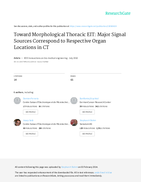 Pdf Toward Morphological Thoracic Eit Major Signal Sources