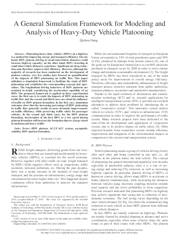 Pdf A General Simulation Framework For Modeling And Analysis Of Heavy