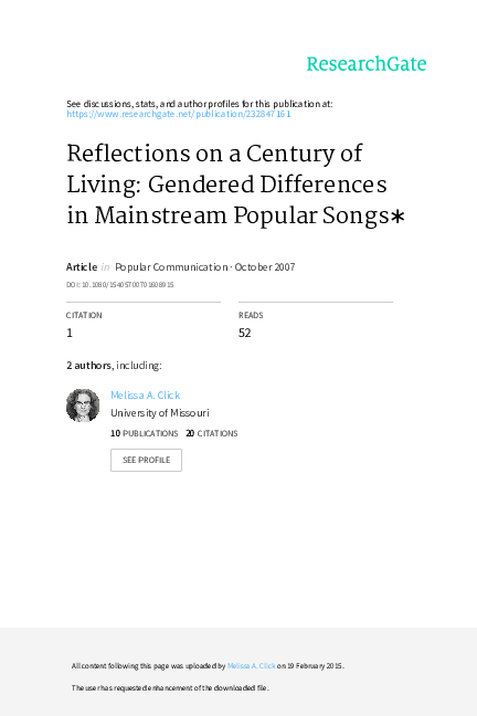 (PDF) Reflections on a Century of Living: Gendered Differences in ...
