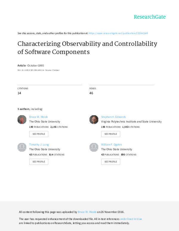 (PDF) Characterizing observability and controllability of software ...