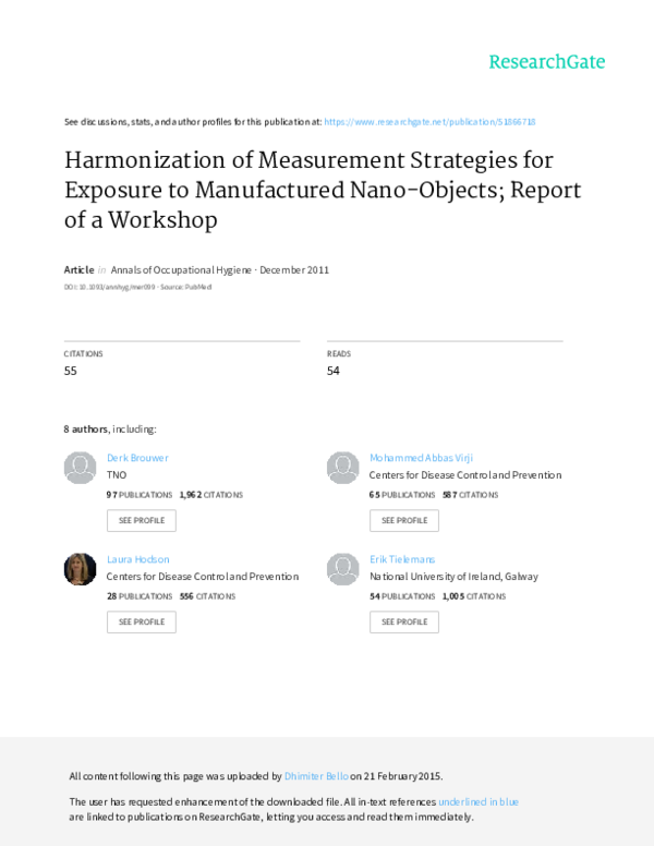 (PDF) Harmonization of measurement strategies for exposure to ...