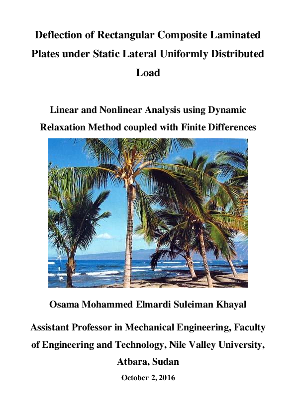 Pdf Deflection Of Rectangular Composite Laminated Plates Under Static