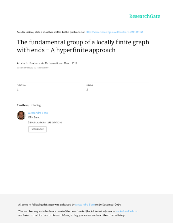 (PDF) The fundamental group of a locally finite graph with ends: a ...