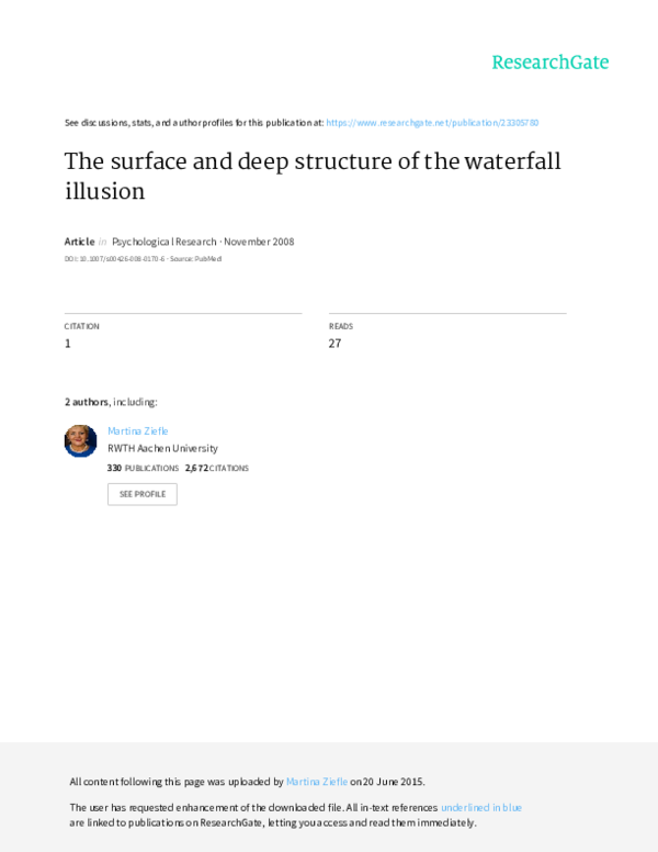 (PDF) The surface and deep structure of the waterfall illusion