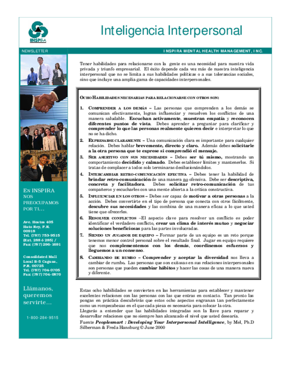 (PDF) Inteligencia Interpersonal